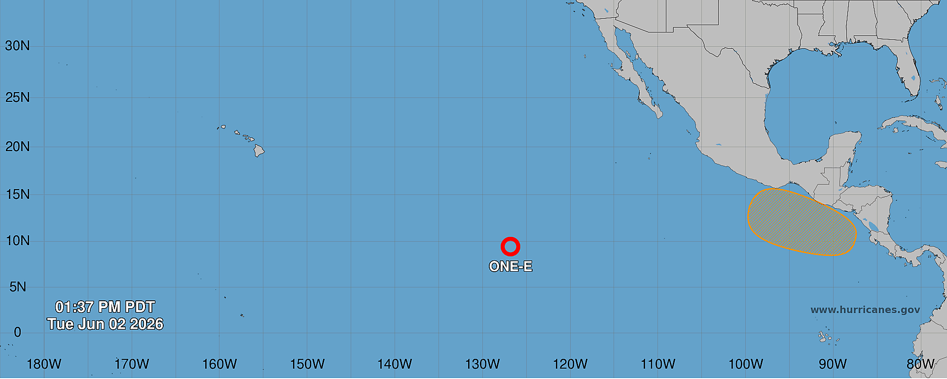 Se forma la primera depresión tropical de la temporada en el Pacífico